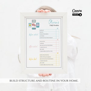 Editable Daily Routine Checklist for Kids, Printable Before and After ...