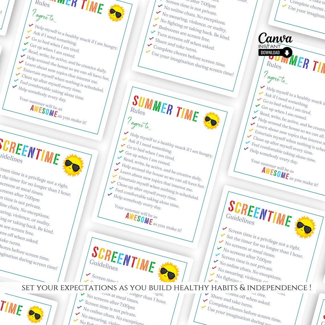 Editable Summer Daily Checklist for Kids, Printable Kids Routine Chart ...