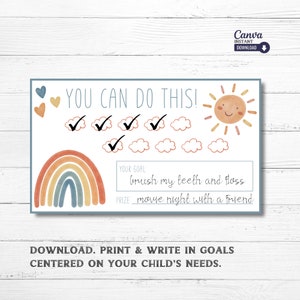 Editable Kids Reward Chart: Homeschool & Potty Training (printable PDF ...