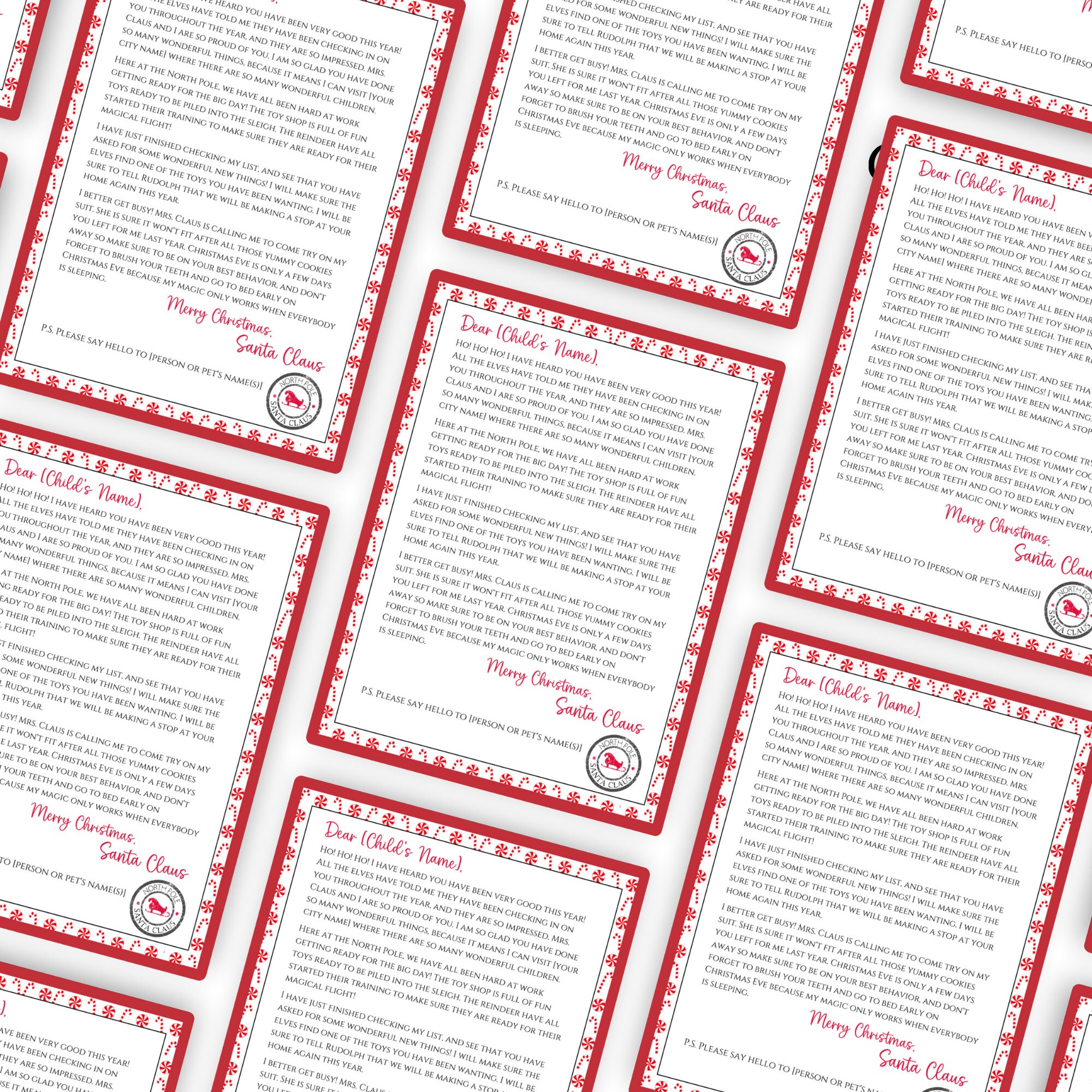 Editable Santa Letter Template, Letter From Santa Template, Printable ...