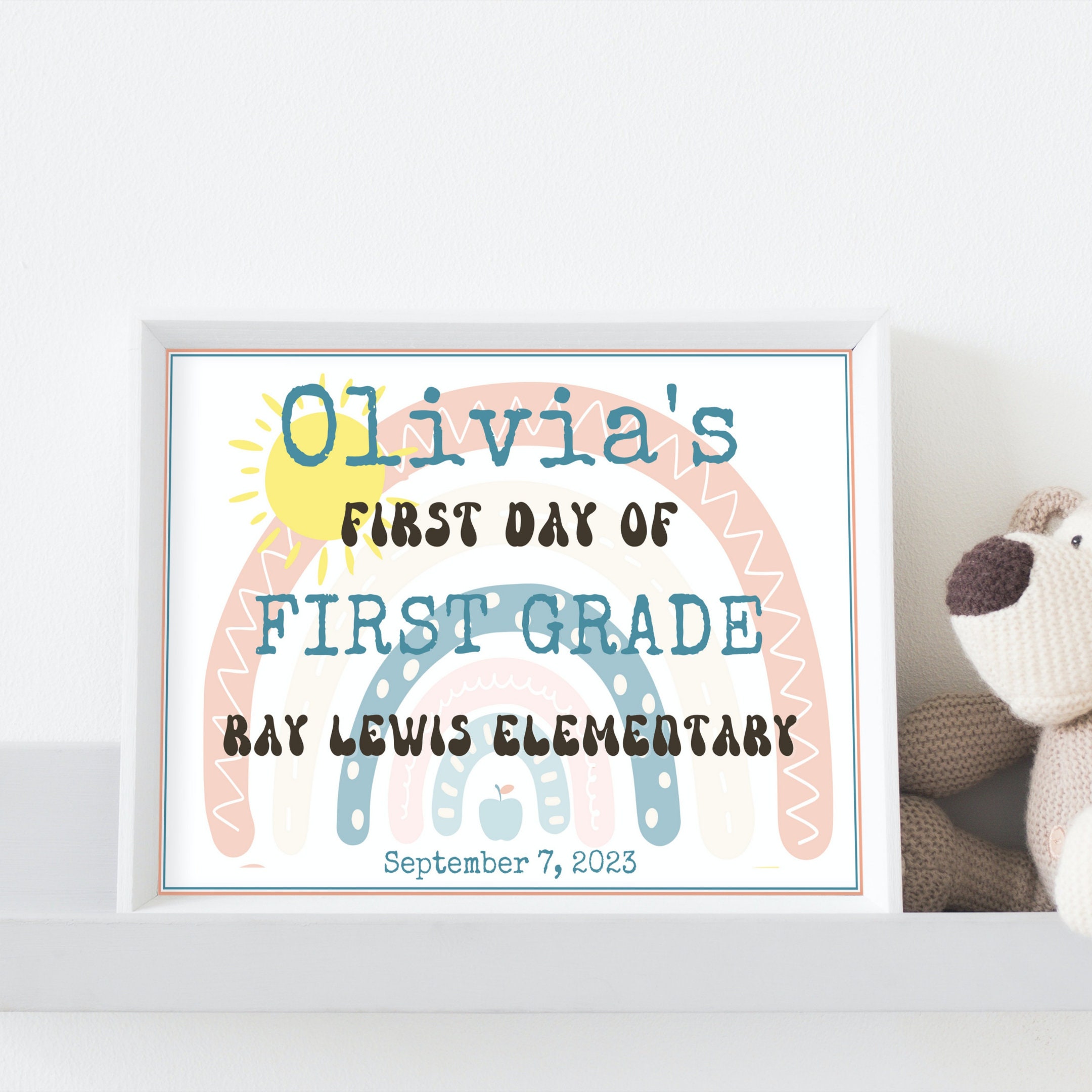 Printable First Day of School Sign Canva Template, First Day Photo Prop ...