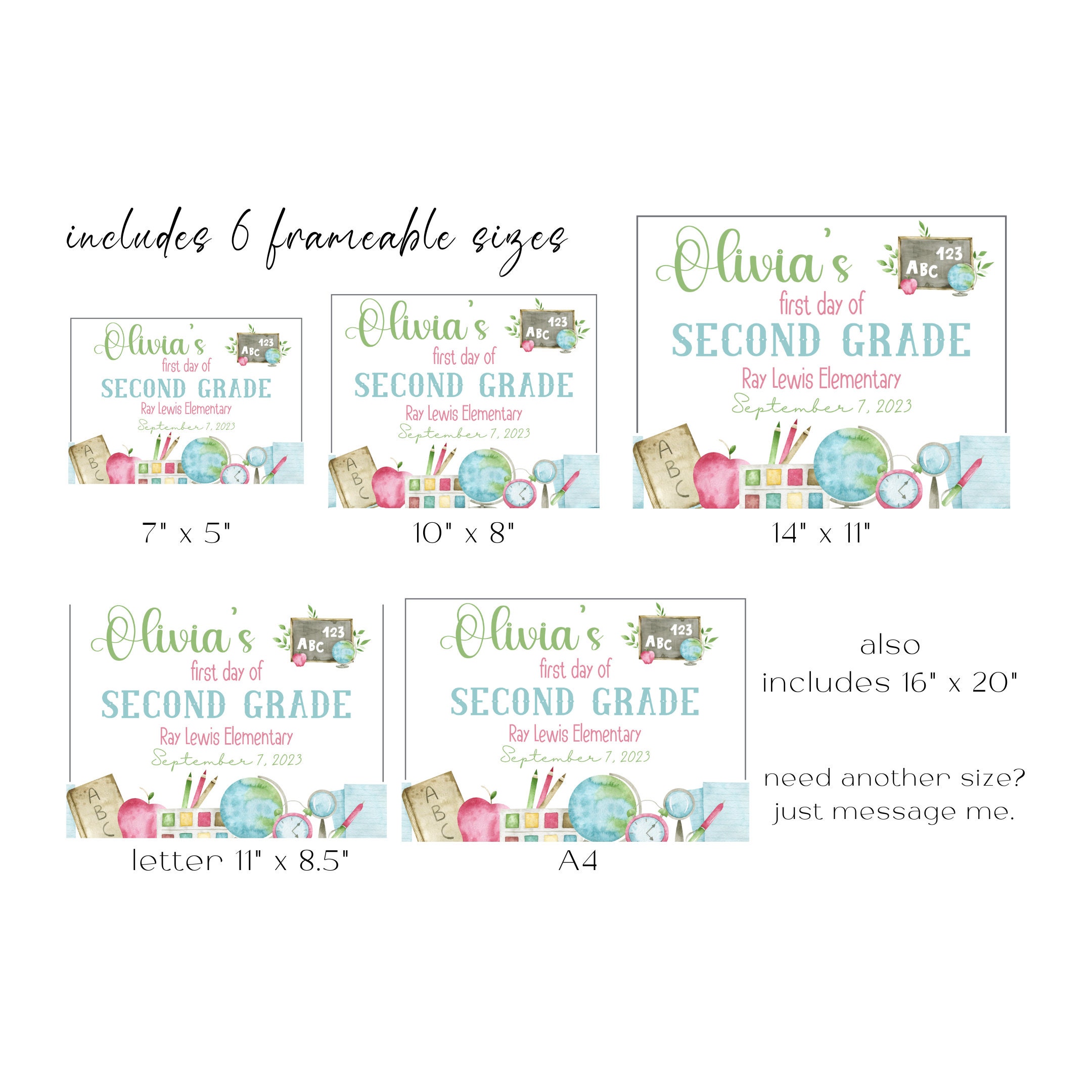 Printable First Day of School Sign Canva Template, First Day Photo Prop ...