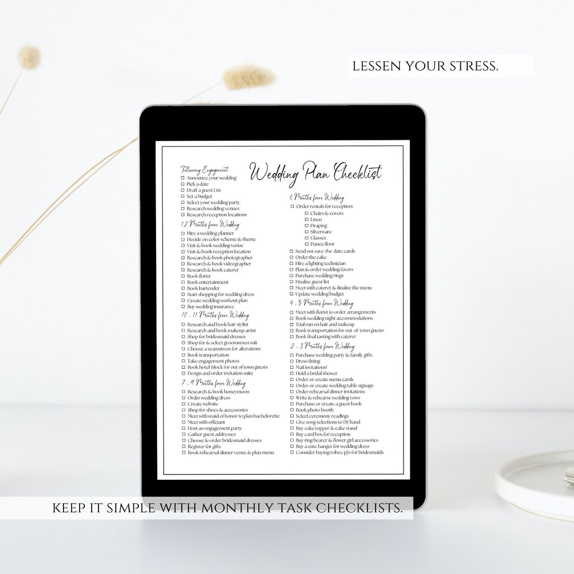 Editable Wedding Plan Checklist Template, Printable Wedding Checklist ...