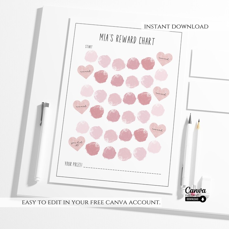 Editable Kids Reward Charts Printable Responsibility Charts - Etsy