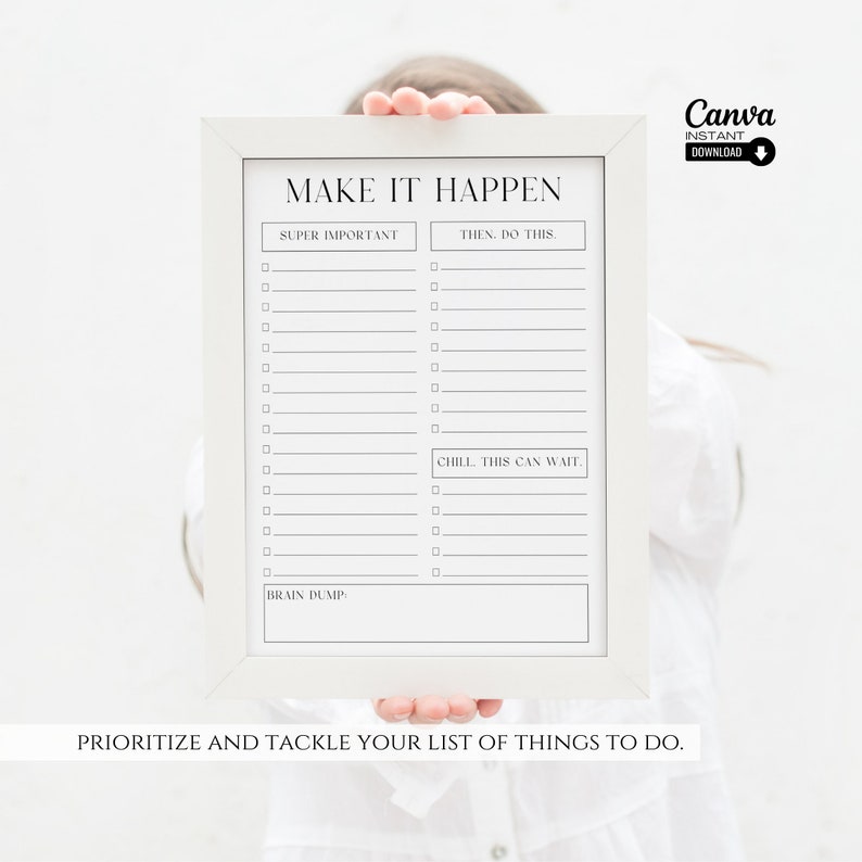 Editable Daily to Do List Template: Printable Planner (canva Template ...