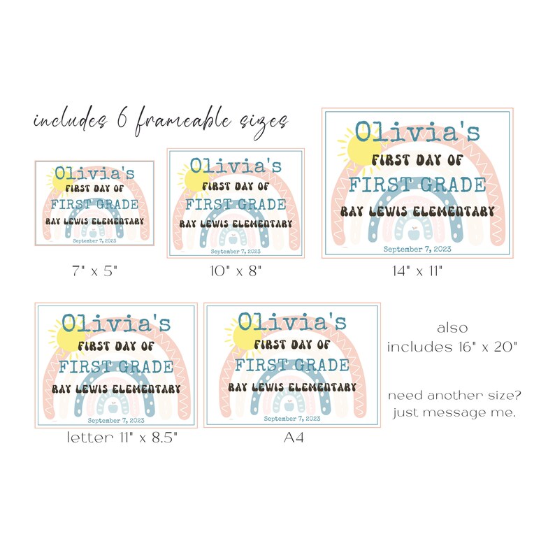 Printable First Day of School Sign Canva Template First Day - Etsy Canada