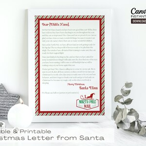 Editable Santa Letter Template Letter From Santa Template - Etsy