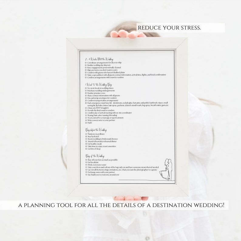 Editable Destination Wedding Checklist, Printable Wedding Checklist ...