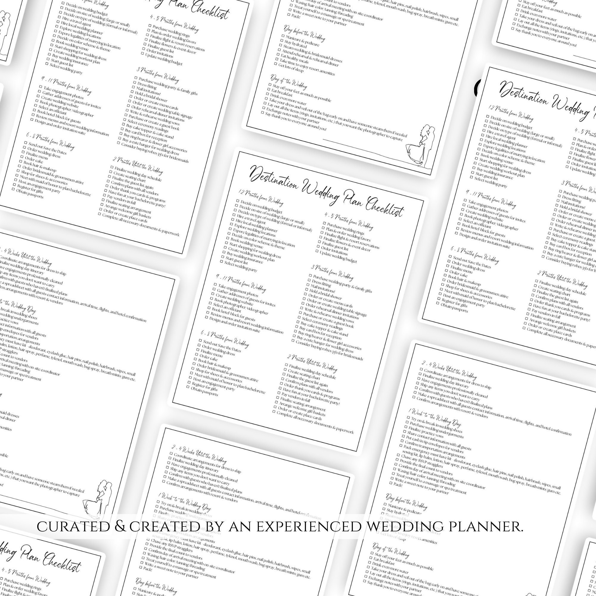 Editable Destination Wedding Checklist, Printable Wedding Checklist ...