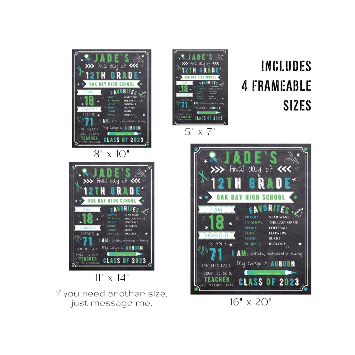 Printable First Day of School Sign, Back to School Chalkboard Sign ...