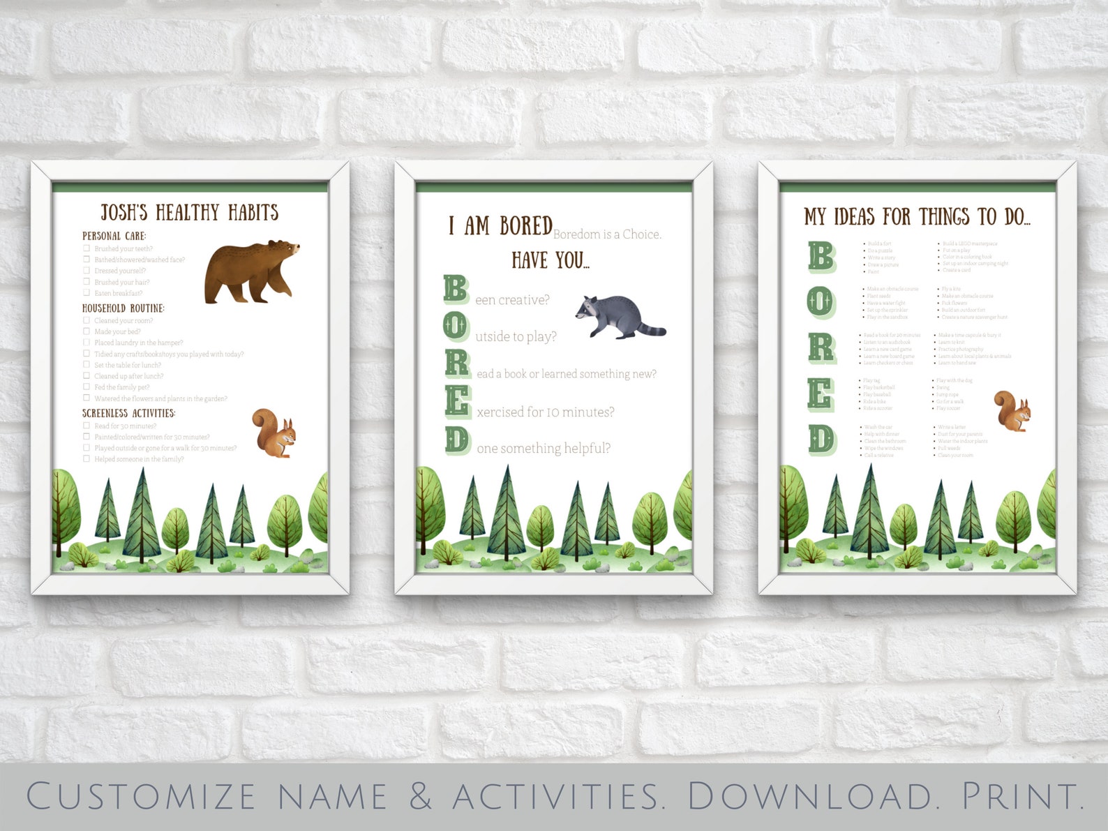Kids Chore and Activity Chart Chore Chart Printable Editable - Etsy