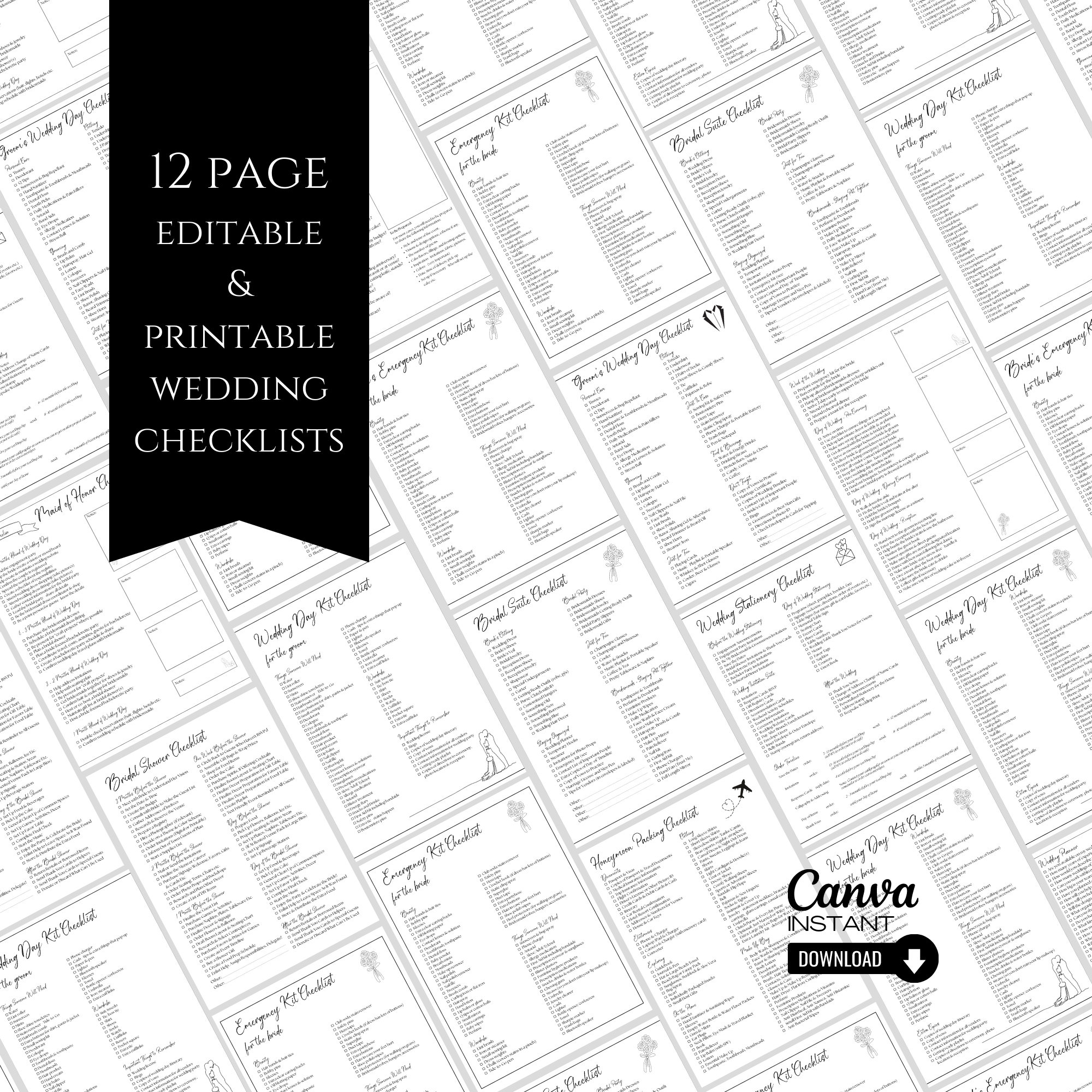 Editable Wedding Checklist Templates, Printable Wedding Planning ...