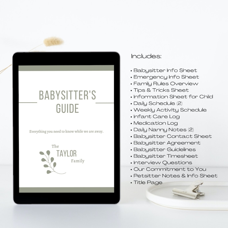 Editable Babysitter Planner: 20-page Babysitting Guide (printable Canva ...