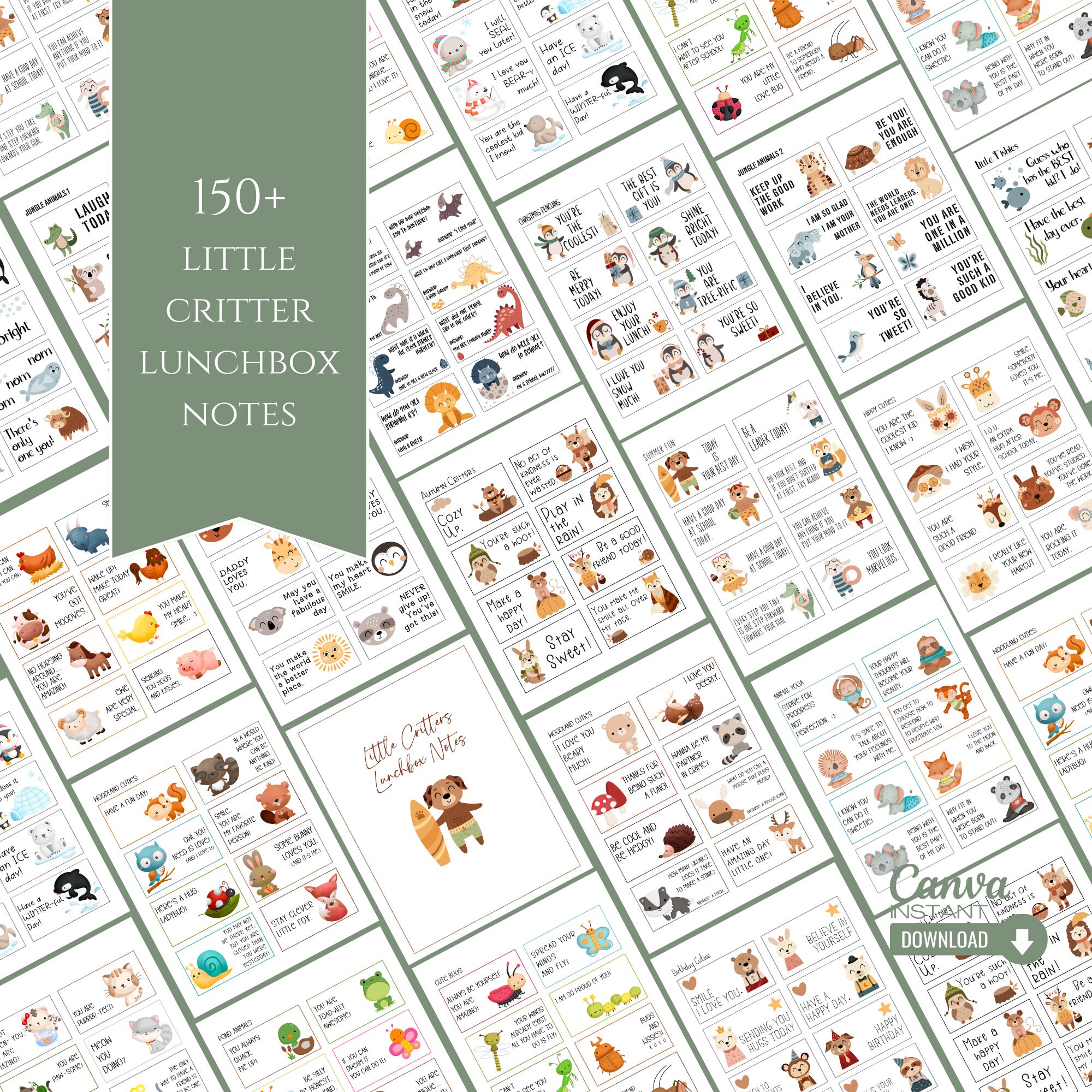 Editable Lunch Box Notes Template Printable Kids Positive - Etsy