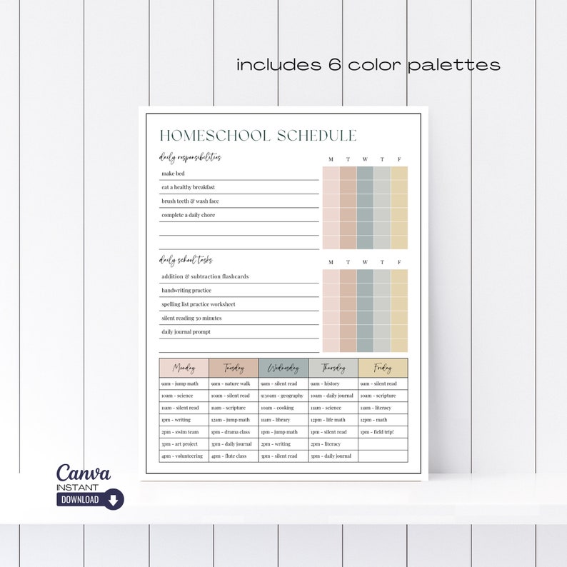 Editable Homeschool Checklist Printable Daily Schedule for - Etsy Australia