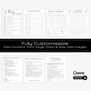 Editable Baby Care Daily Log, Printable Infant Care Tracker, Newborn ...