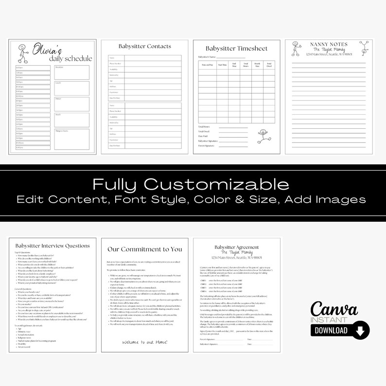 Editable Baby Care Daily Log, Printable Infant Care Tracker, Newborn ...