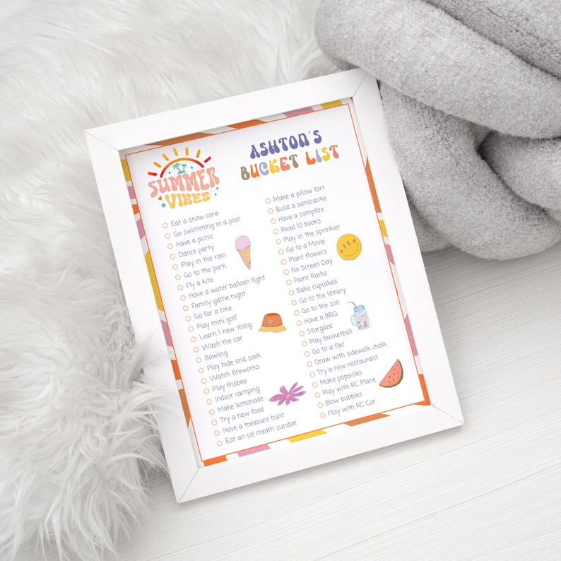 Editable Summer Bucket List, Printable Summer to Do List, Summer ...