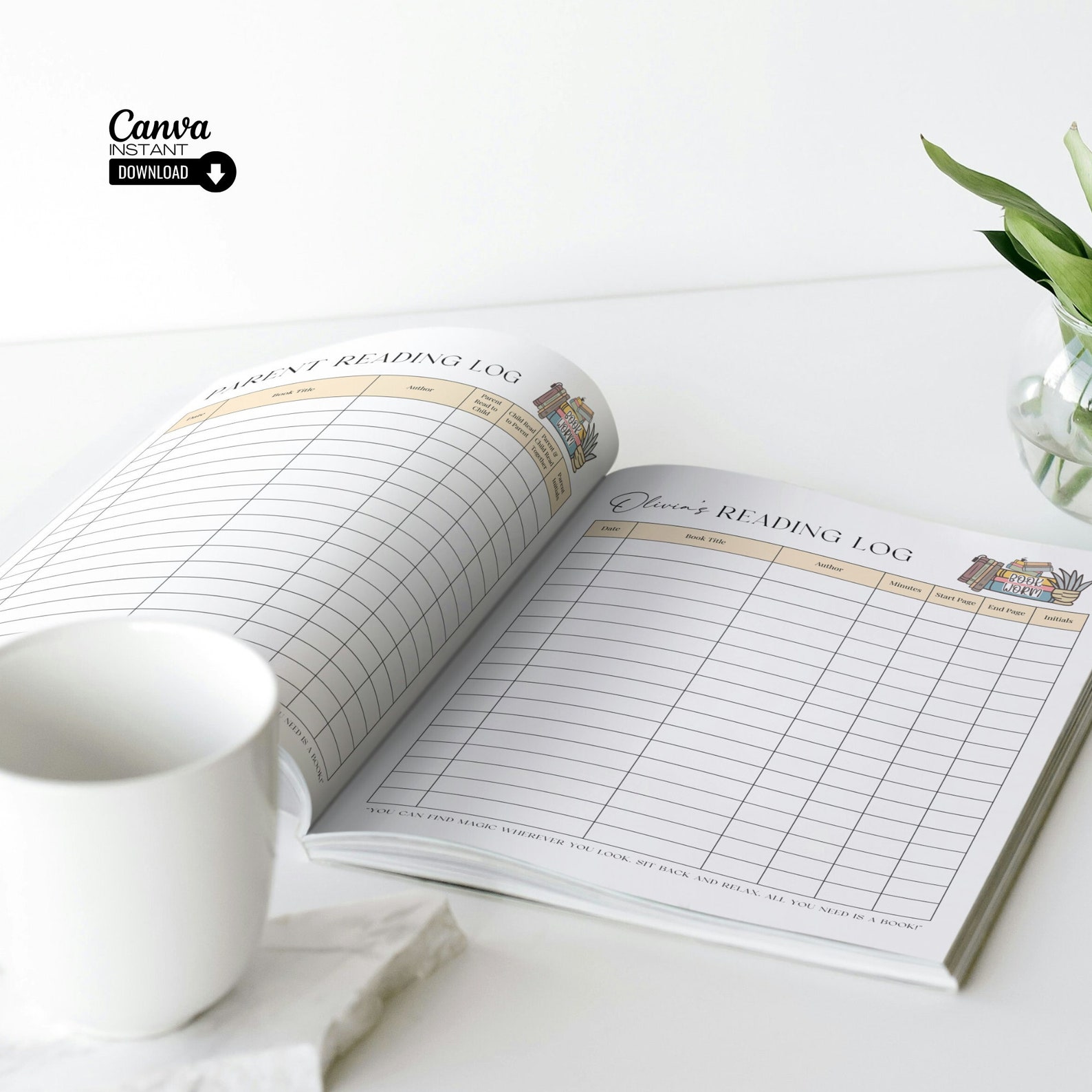 Kids Reading Log Template: Homeschool Tracker, Fillable Book List (PDF ...