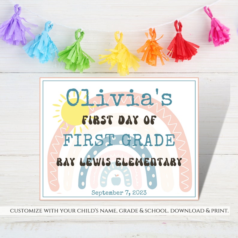 Printable First Day of School Sign Canva Template First Day - Etsy