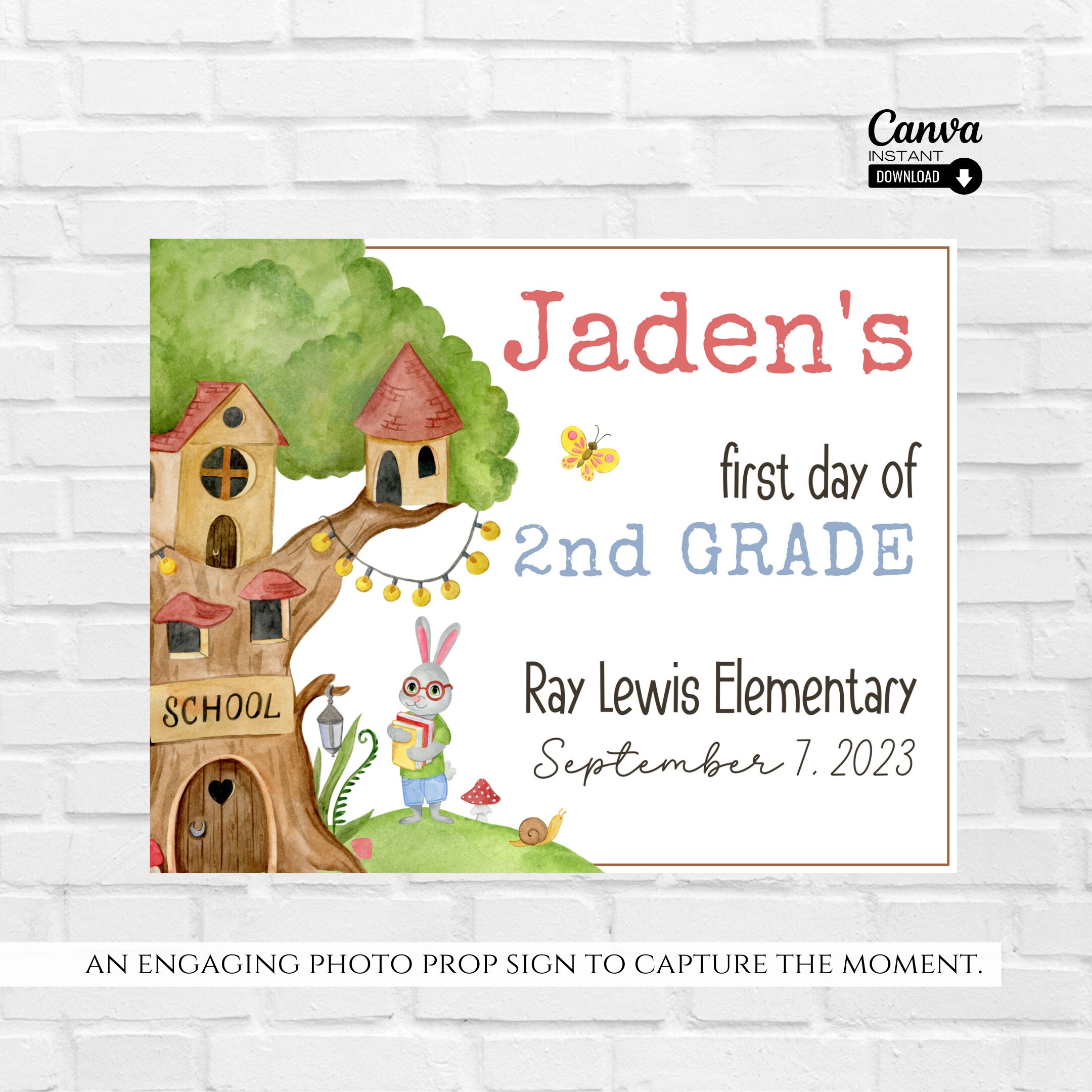 Printable First Day of School Sign Canva Template, First Day Photo Prop ...
