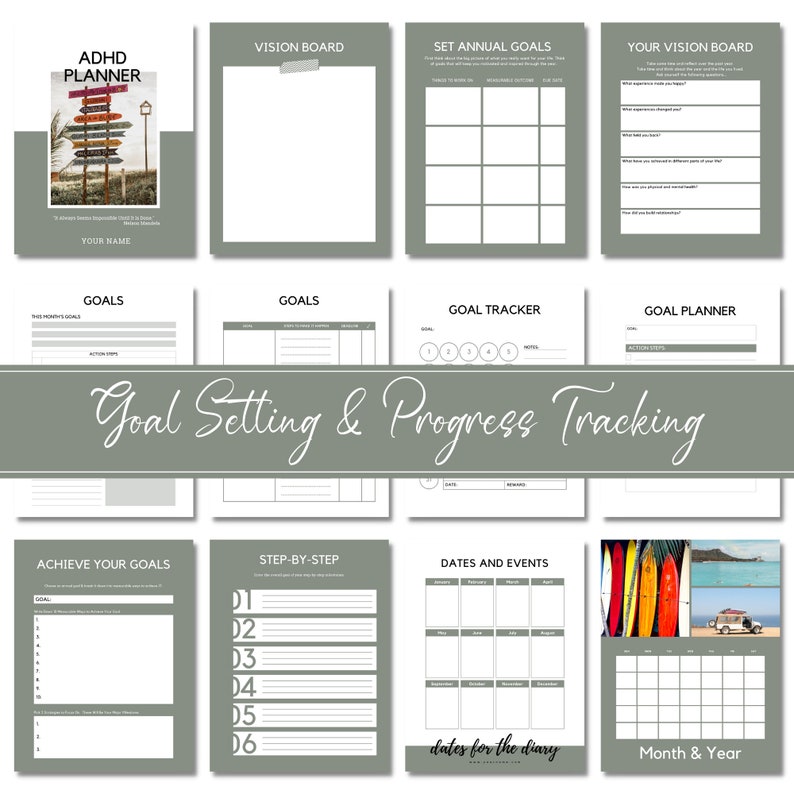 Editable ADHD Planner Template, Printable Adult ADHD Journal, Digital ...