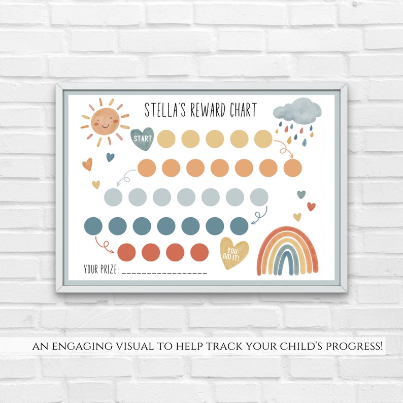 Editable Kids Reward Chart, Printable Responsibility Chart, Toddler ...
