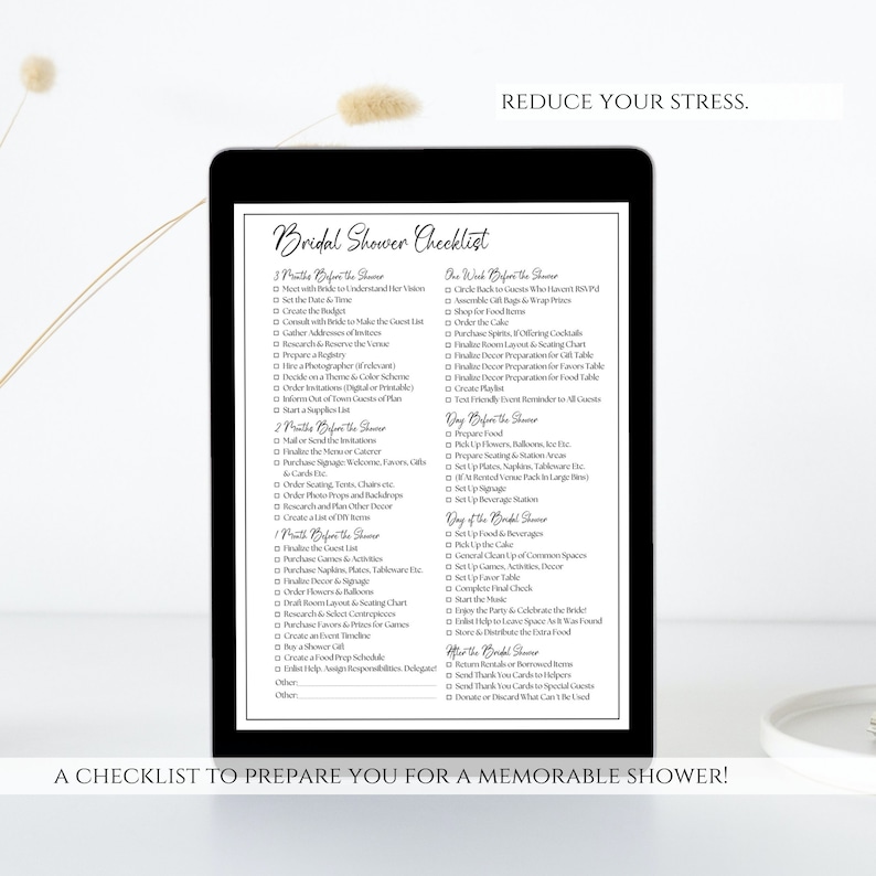 Editable Bridal Shower Planning Checklist (PDF Template) - Etsy