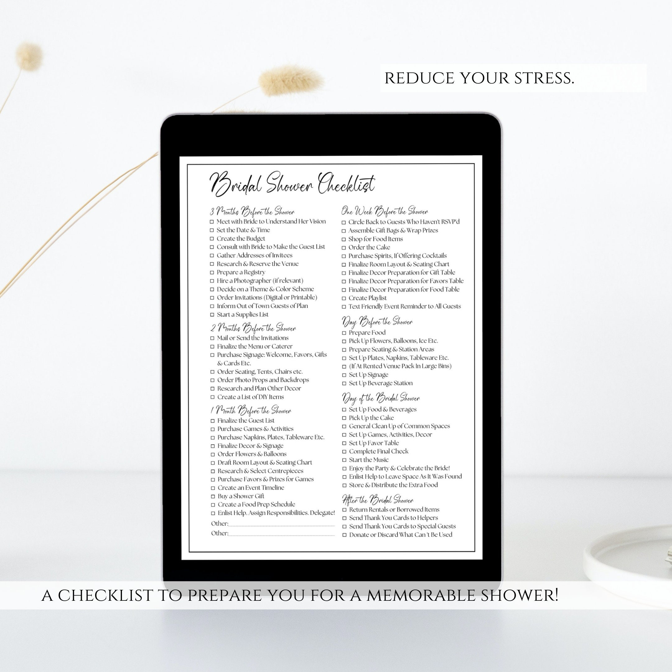 Editable Bridal Shower Planning Checklist (PDF Template) - Etsy