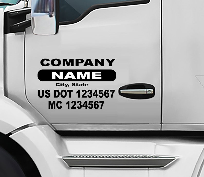 2 Custom US DOT Trucking Decals , US Dot Stickers, Truck Door Lettering ...