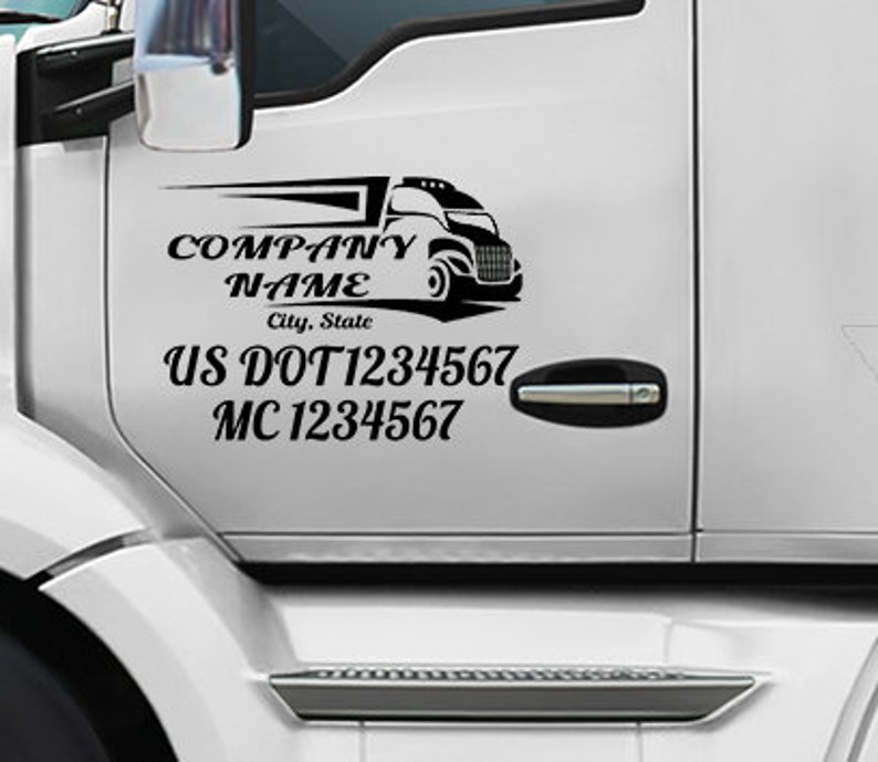2 Custom US DOT Trucking Decals , US Dot Stickers, Truck Door Lettering ...