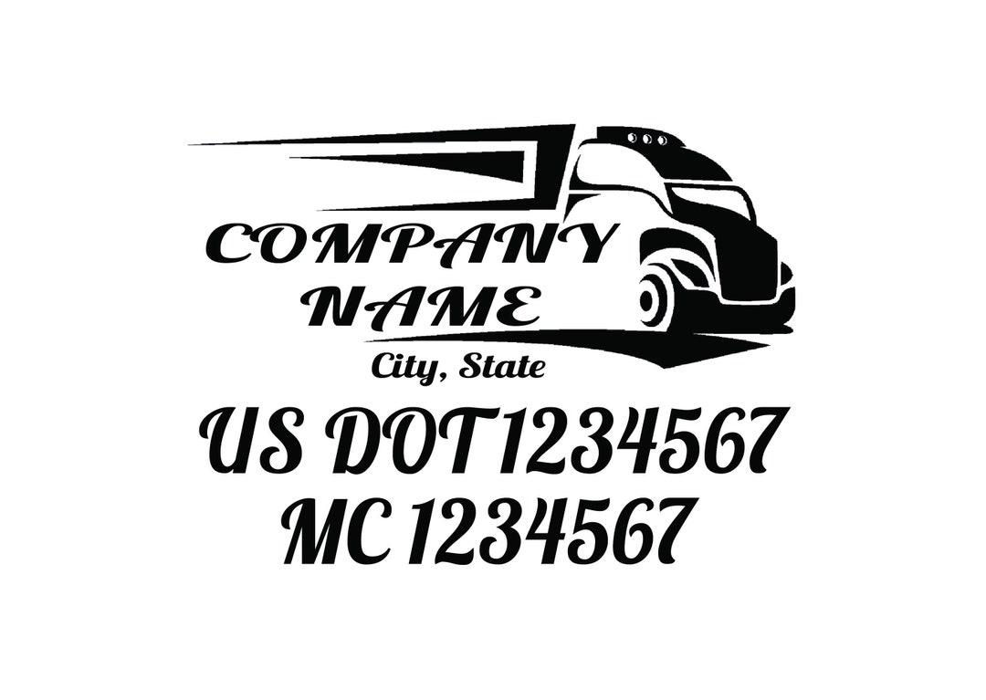 2 Custom US DOT Trucking Decals US Dot Stickers Truck Door - Etsy