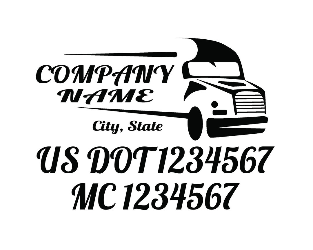 2 Custom US DOT Trucking Decals , US Dot Stickers, Truck Door Lettering ...