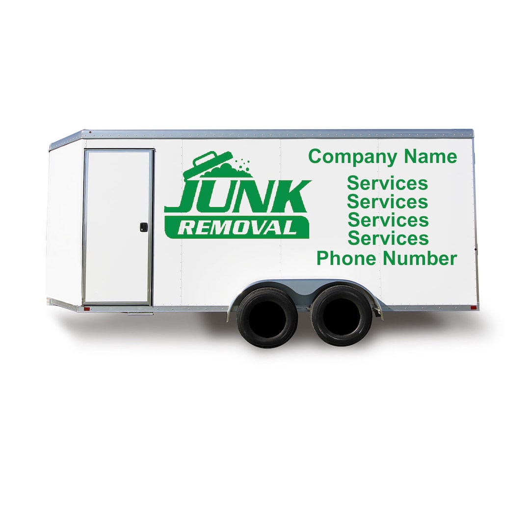 Junk Removal Trailer Vinyl Decals: Company Logo Sticker - Etsy