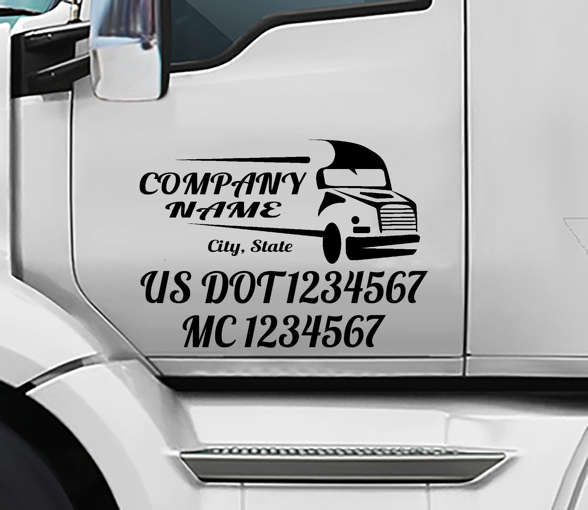 2 Custom US DOT Trucking Decals , US Dot Stickers, Truck Door Lettering ...