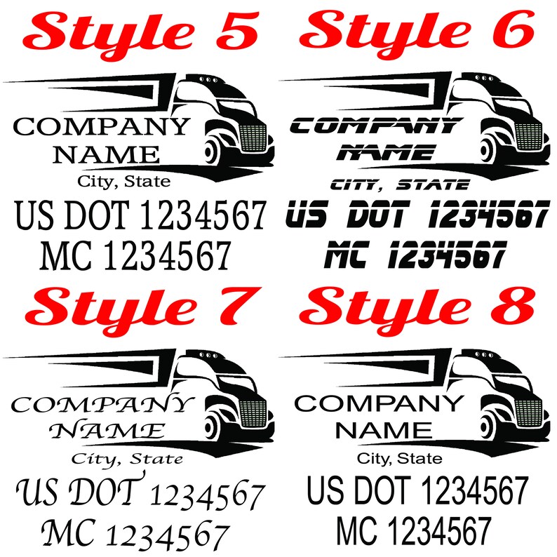 2 Chrome Custom US DOT Trucking Decals , US Dot Stickers, Truck Door ...