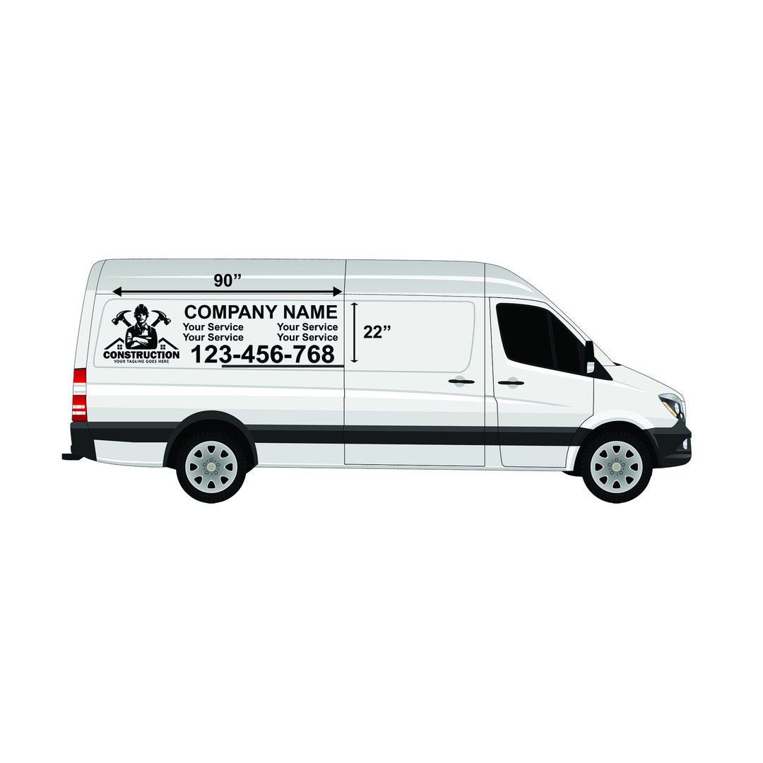 2 Van Construction Side Decals and Rear Decal . Commercial Vehicle ...