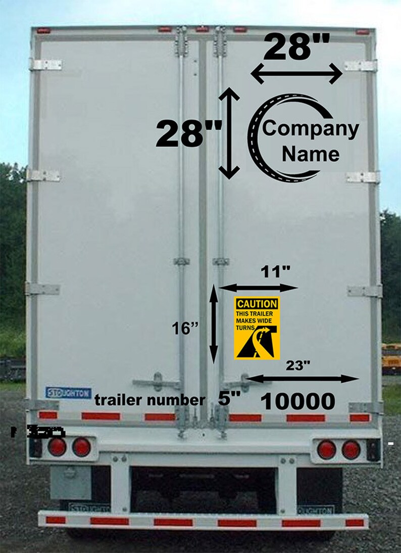 Trailer Sticker Set Trailer Numbers Trailer Graphic Caution - Etsy