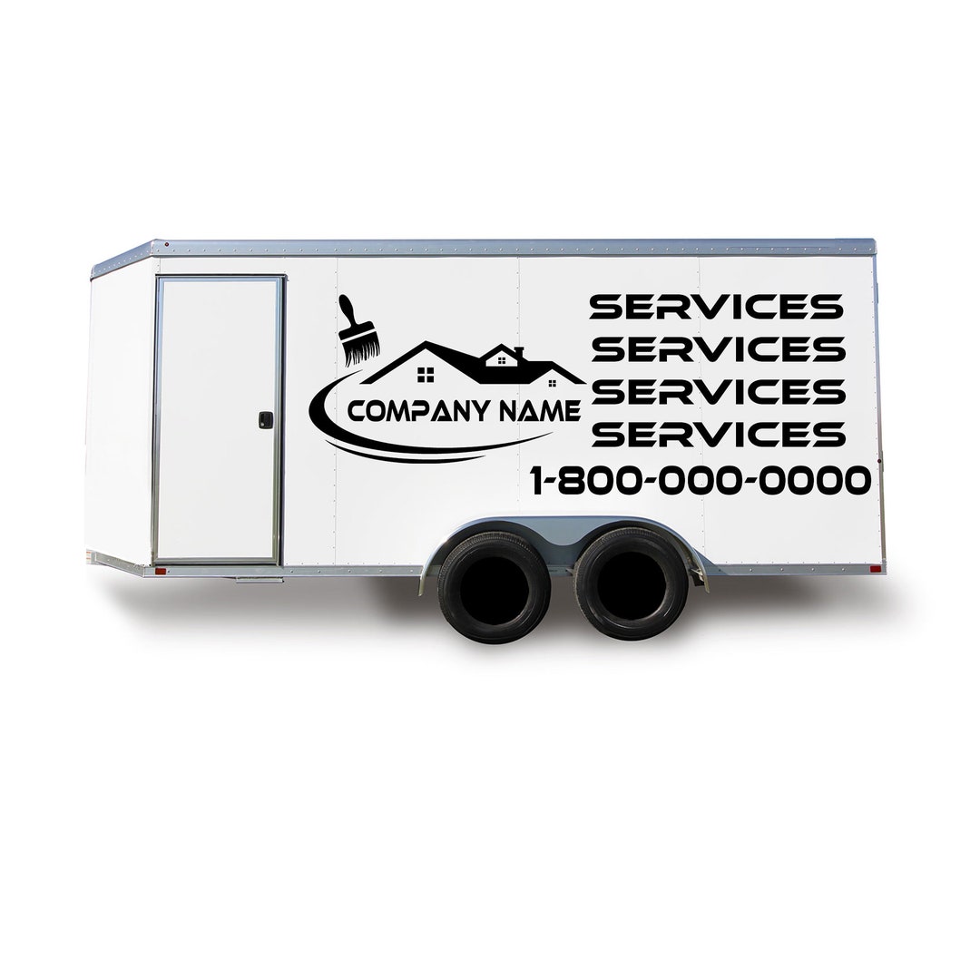 Trailer Logo Vinyl Decals: Custom Painting Company Stickers - Etsy
