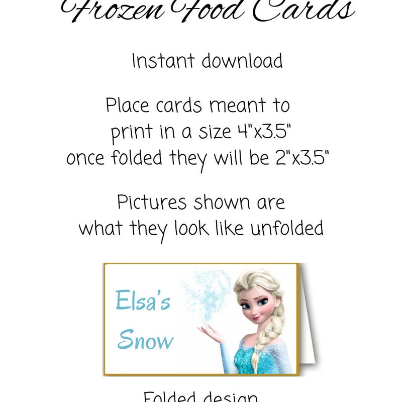 Frozen Place Cards - Etsy