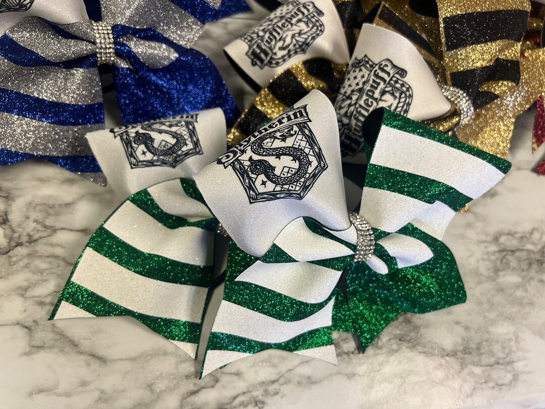 Slitherin Harry Potter Cheer Bow - Etsy