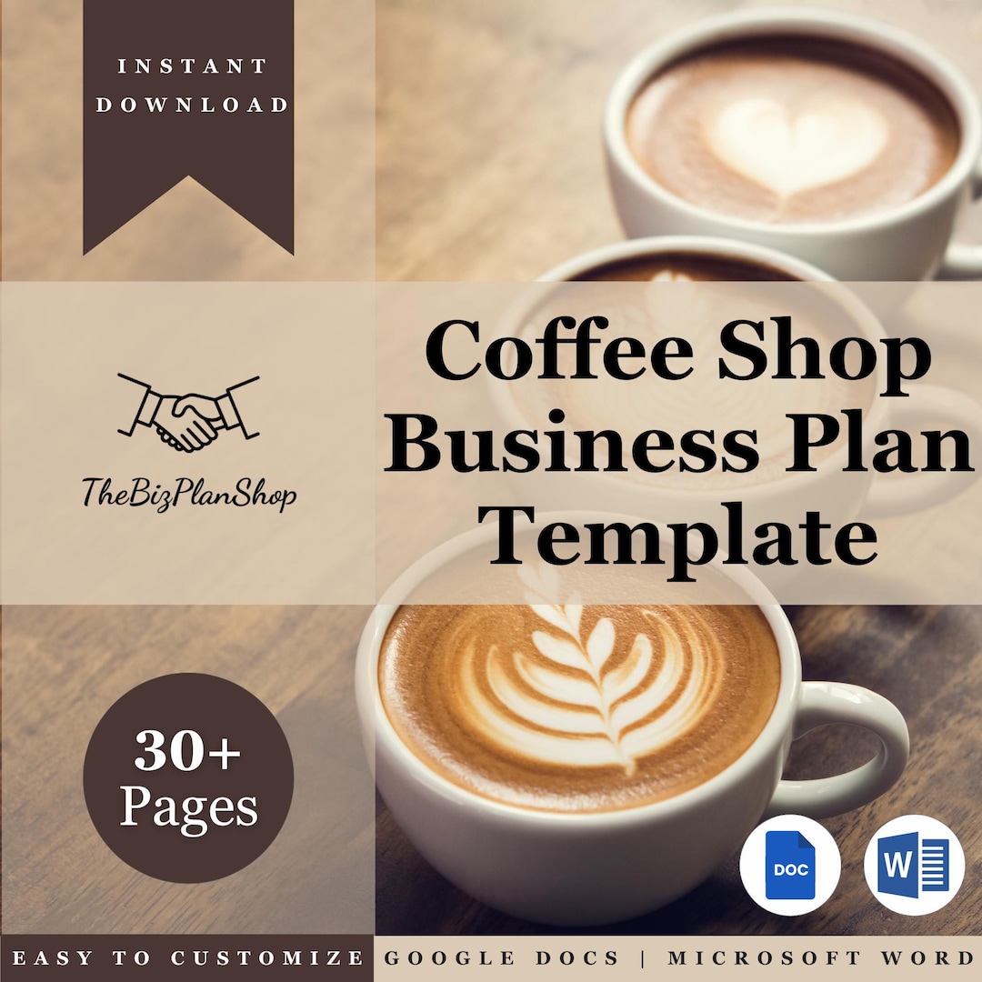 Coffee Shop Business Plan Template: Editable Cafe Startup Guide (MS ...