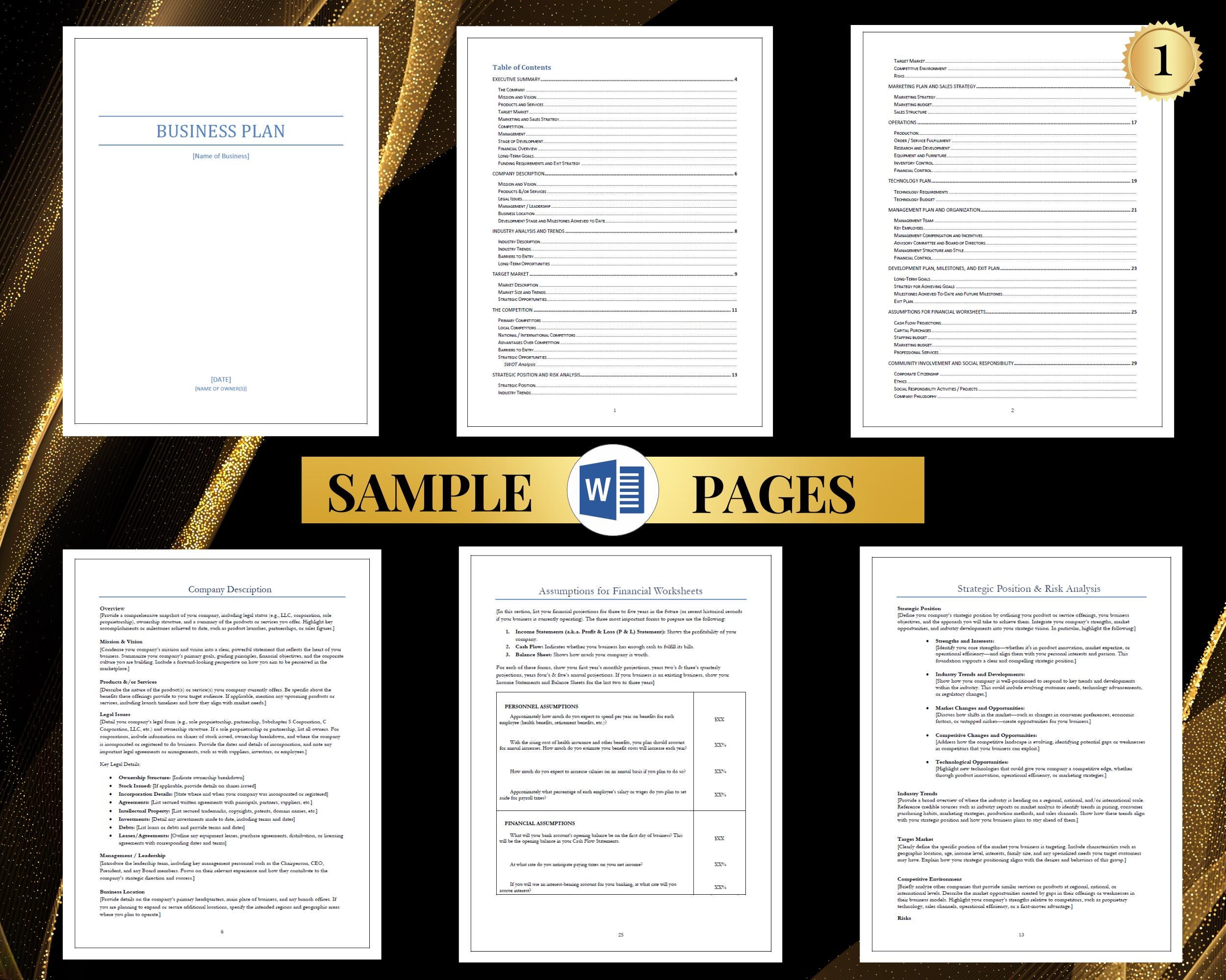 Complete Business Plan Bundle: Editable Templates for Business Plan ...