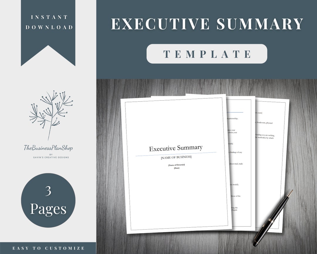 Executive Summary Template & Guide - Etsy