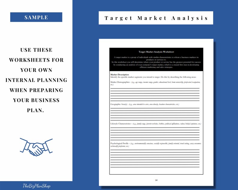 Business Plan Supplemental Worksheets (MS Word & PDF) - Etsy