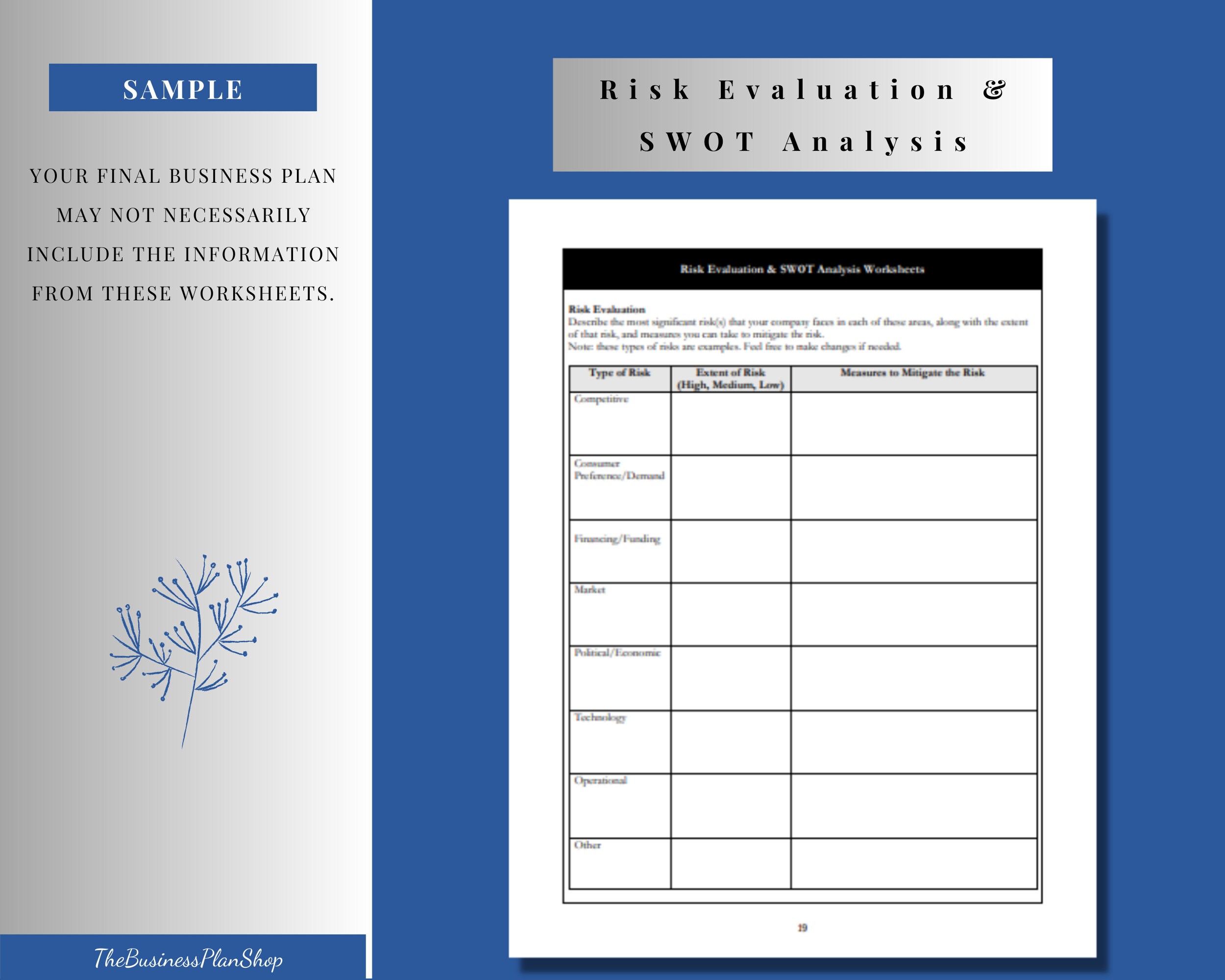 Business Plan Supplemental Worksheets MS Word & PDF - Etsy