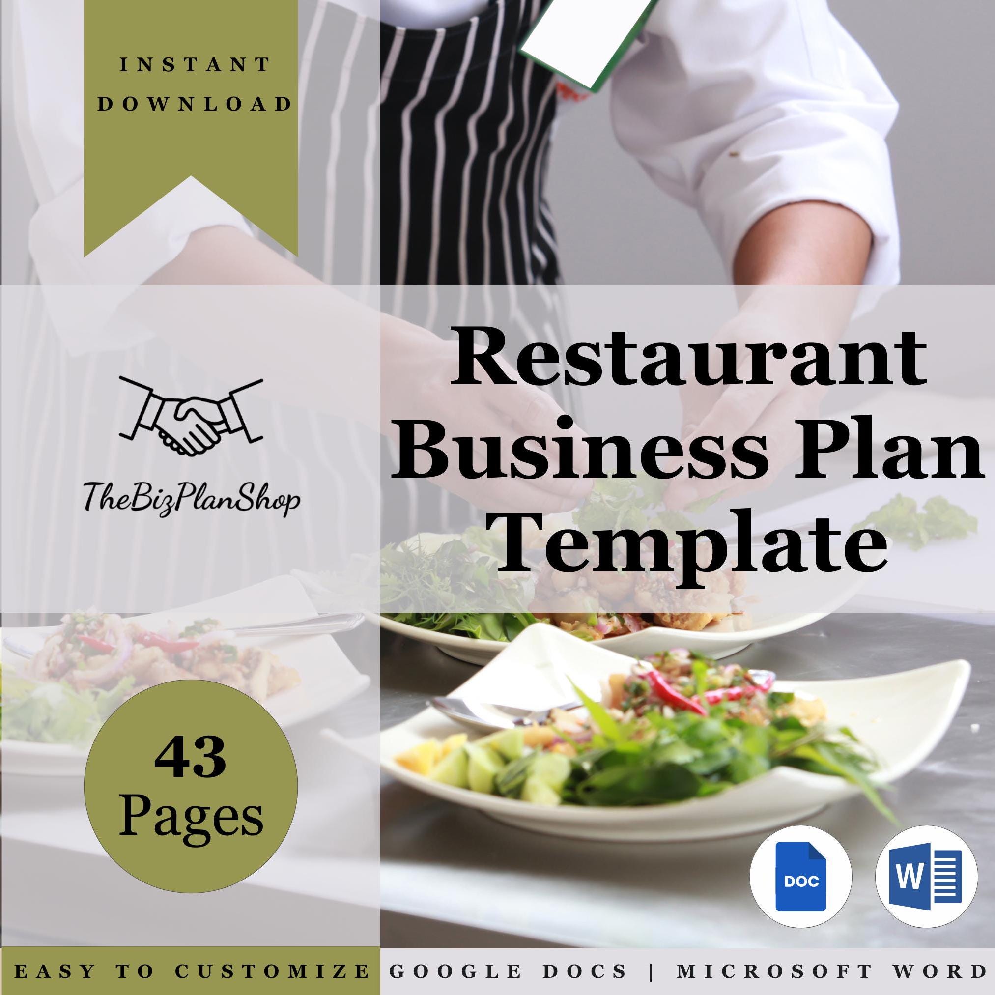Restaurant Business Plan Template: Startup Guide (MS Word & Google Docs ...