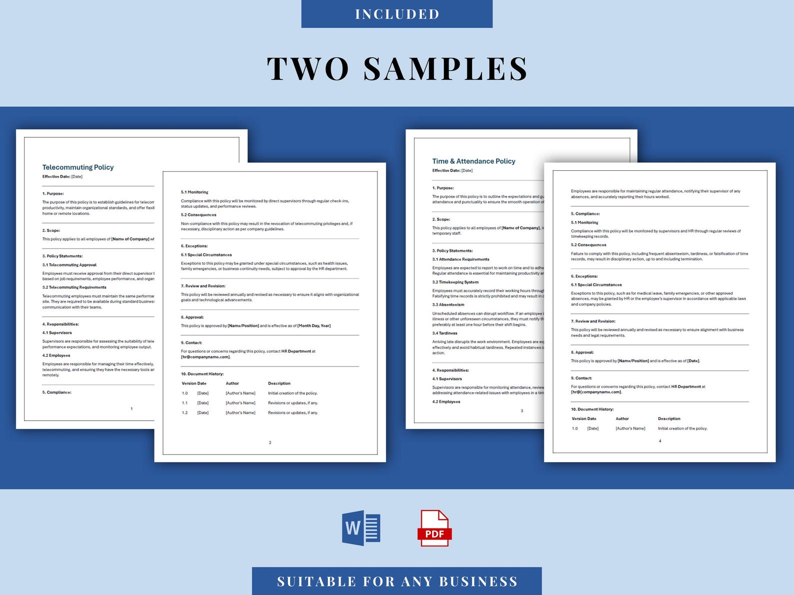 Policy & Procedure Template and Guide | Editable in MS Word | Instant ...