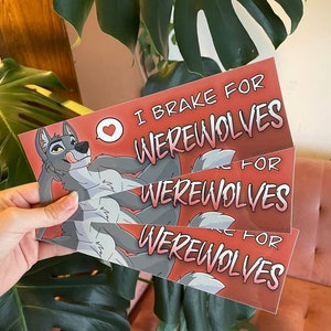 I Brake for Werewolves Furry Bumper Sticker - Etsy