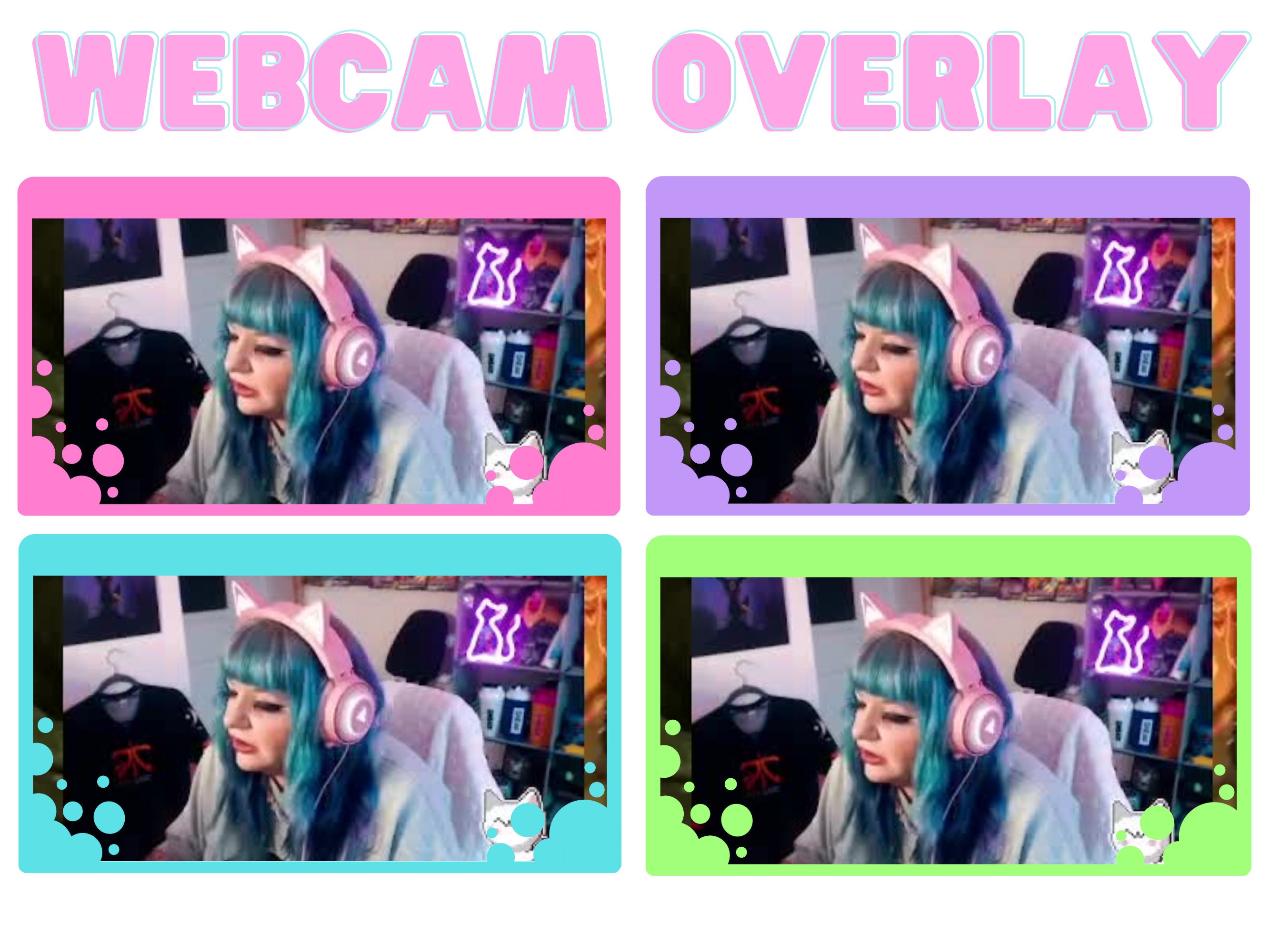 Cute, Kawaii Webcam Overlay / Frame for Twitch, Youtube, Facebook ...